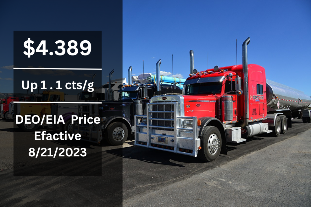 DOE or EIA diesel prices show a slight rise